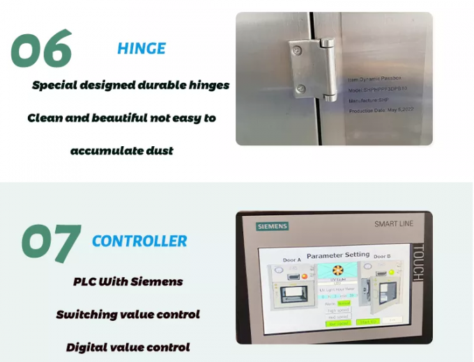 SUS304 Laboratory Pass Box UV Light Static And Dynamic Pass Box