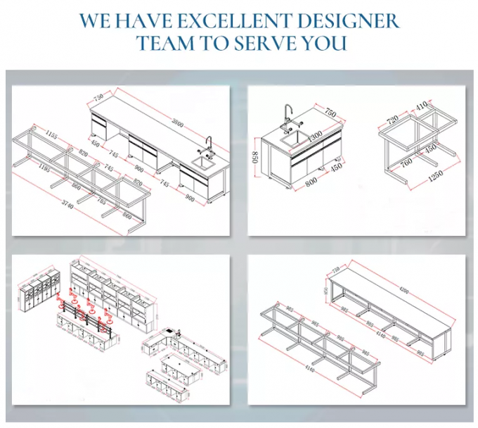Microbiology Laboratory Wall Bench Plywood Chemical Lab Table With ...