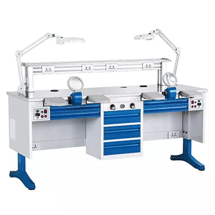 Two People Dental Lab Bench 850mm Dental Laboratory Work Benches With ...