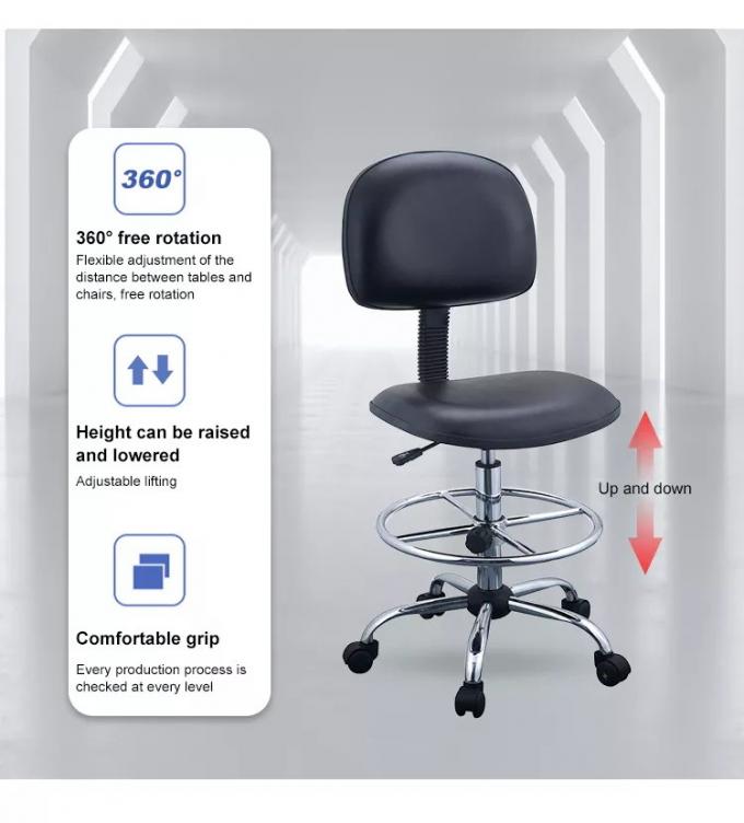 PU Leather Laboratory Stool Chair ESD Chair Antistatic Lab Stool With ...